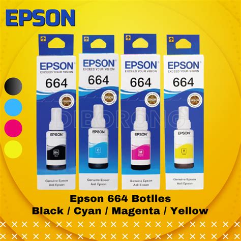 Jual 1 Set Tinta Printer Epson Refill 664 100 Original Shopee Indonesia