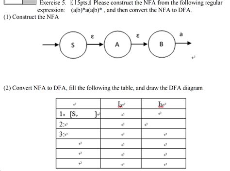 Solved Exercise K Pts Please Construct The NFA From The Chegg