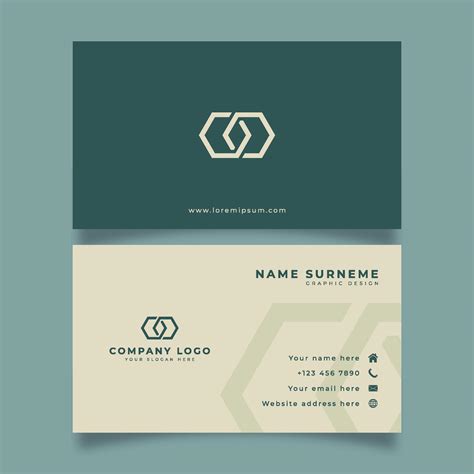 Minimalistic Business Card Template Design Featuring A Two Sided