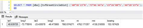 Calculate Distance Between Two Points With Sql