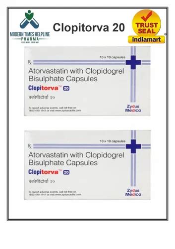 Clopitorva 20 Capsule 10x10 Capsules At ₹ 365 Box In New Delhi Id 2855747187688