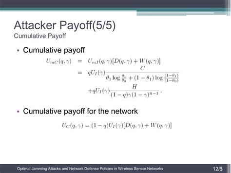 Ppt Optimal Jamming Attacks And Network Defense Policies In Wireless Sensor Networks