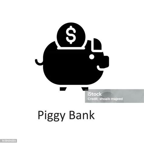 돼지 저금통 벡터 솔리드 아이콘 디자인 일러스트 레이 션을 흰색 배경에 놓습니다 Eps 10 파일 0명에 대한 스톡 벡터 아트 및 기타 이미지 Istock