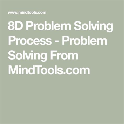 D Problem Solving Process Solving Major Problems In A Disciplined Way Problem Solving