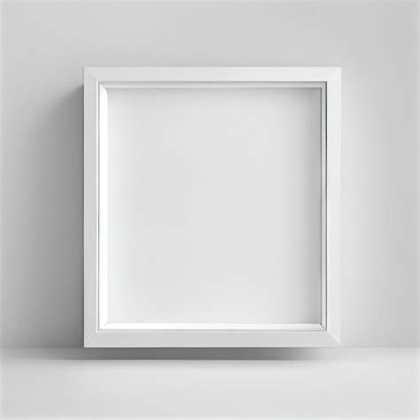 흰색 프레임 질감 배경 현실적인 사각형 프레임 복사 공간이 있는 흰색 빈 그림 모형 템플릿 추상 생성 Ai 그림 프리미엄 사진