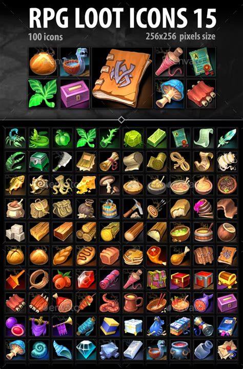 RPG Loot Icons By A Ravlik GraphicRiver D Rpg Dungeon Tiles Dungeons And Dragons Game