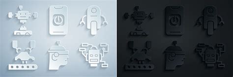 스마트 안경 로봇 로봇 로봇 팔을 공장에서 설정하고 전화에서 끄고 분해 아이콘을 끕니다 벡터 3차원 형태에 대한 스톡 벡터 아트 및 기타 이미지 Istock