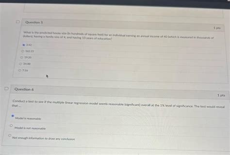 Solved Regression Statistics Multiple R R Square Adjusted R