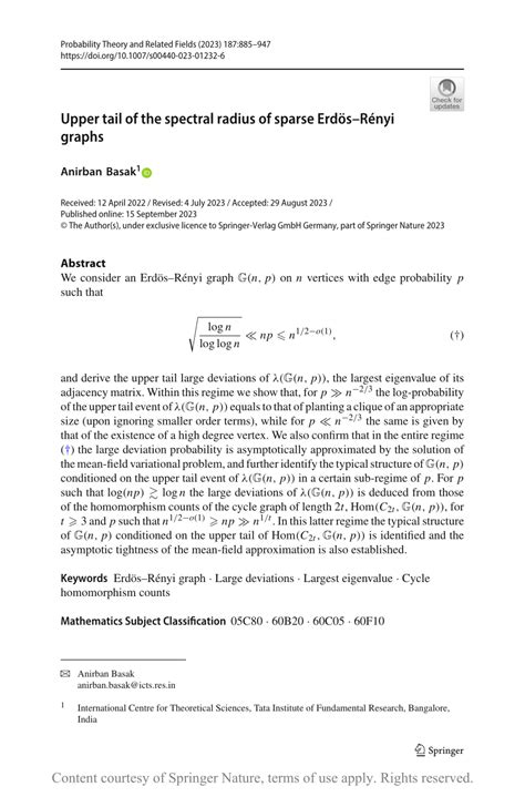 Upper Tail Of The Spectral Radius Of Sparse Erdösrényi Graphs