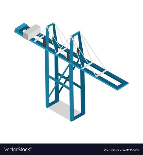 Maritime Inland Container Terminal Isolated Vector Image