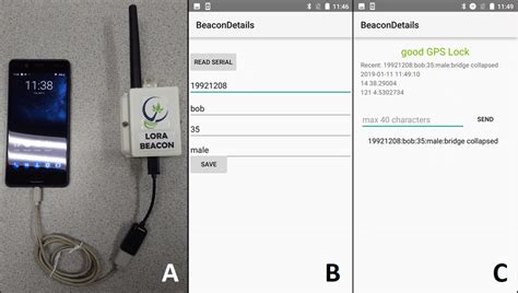 When The Lora Beacon Is Connected To An Android Phone A The User Can