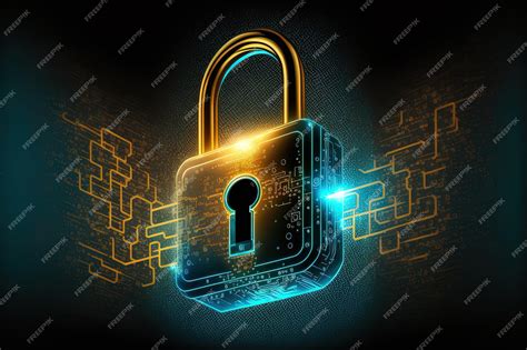 Premium Photo Padlock Of Cyber Security Digital Data Digital Data Network Protection