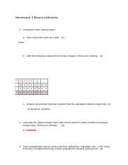 Homework Binary Arithmetic Docx Homework Binary Arithmetic Computers Store Data As