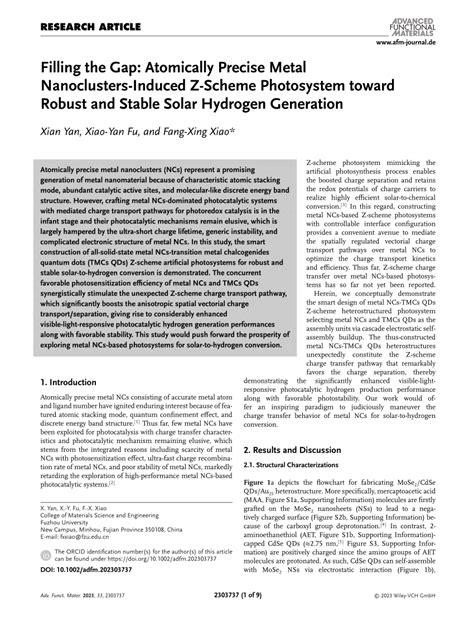 Filling The Gap Atomically Precise Metal Nanoclusters‐induced Z‐scheme