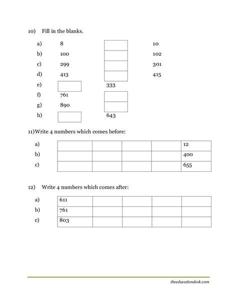 Worksheetsclass 3number System 3rd Grade Math Worksheets Number Maths