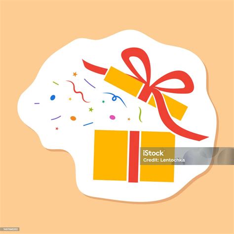생일 파티 장식 스티커 색종이 조각 벡터 디자인 요소와 선물 상자 폭발 기념일에 대한 스톡 벡터 아트 및 기타 이미지 기념일