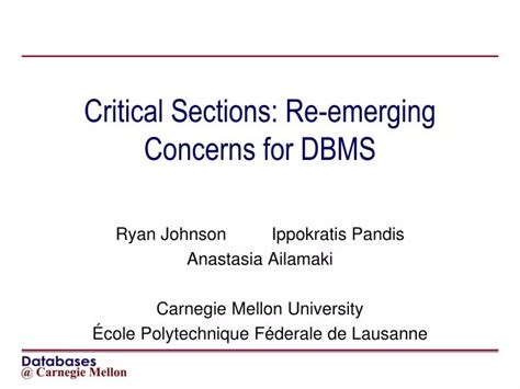 PPT Critical Sections Re Emerging Concerns For DBMS PowerPoint Presentation ID 4856466