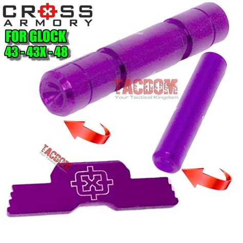 Cross Armory Purple Upgrade Performance Kit For Glock 43 Extended Slide Lock Magazine Catch And