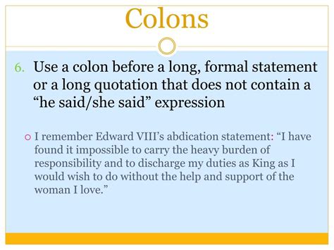 Examples Of When To Use Colons