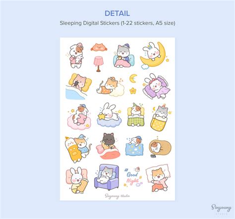Cute Sleeping Digital Stickers Sinyoung Kims Ko Fi Shop