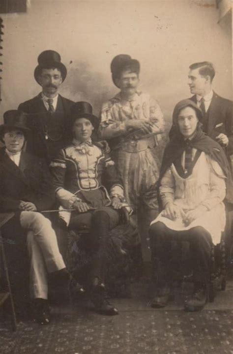 Ringmaster And Circus Staff Acts After Performance Antique Real Photo