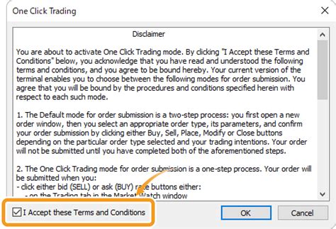 Enable One Click Trading Metatrader45 User Guide Myforex™