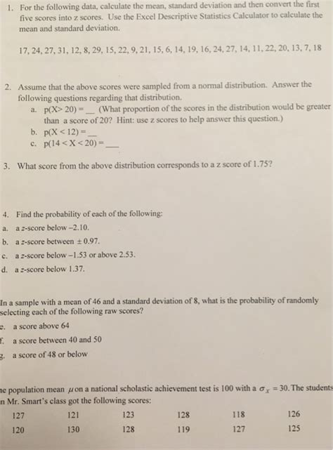 solved 1 for the following data calculate the mean