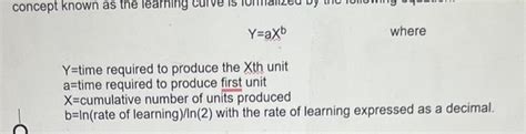 Solved The Learning Curve The Concept Of The Learning Curve Chegg