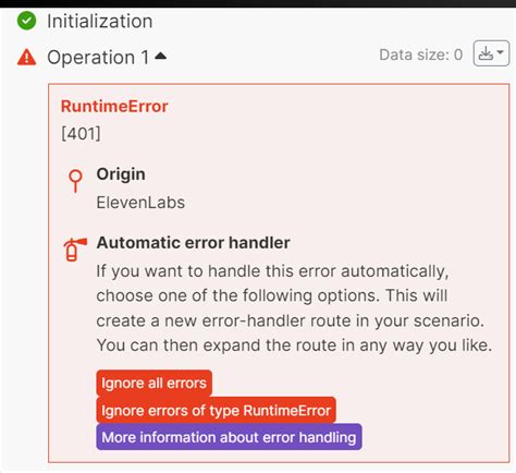 Unable To Use Elevenlabs Generic Voice On Scenario 401