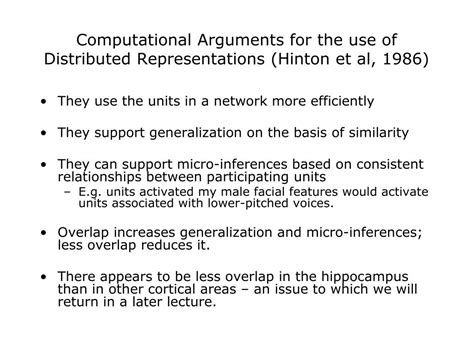 Ppt Distributed Representation Connection Based Learning And Memory