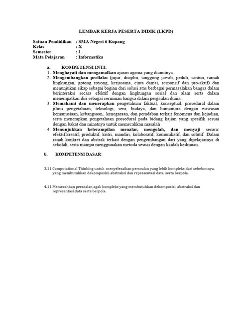 Contoh Lkpd Pengetahuan Dasar Informatika Pdf
