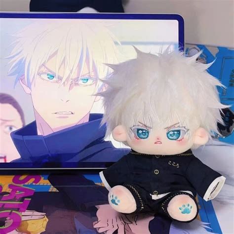 20cm Anime Satoru Gojo Kawaii Cosplay Soft Plush Doll Body Ear Tail Set