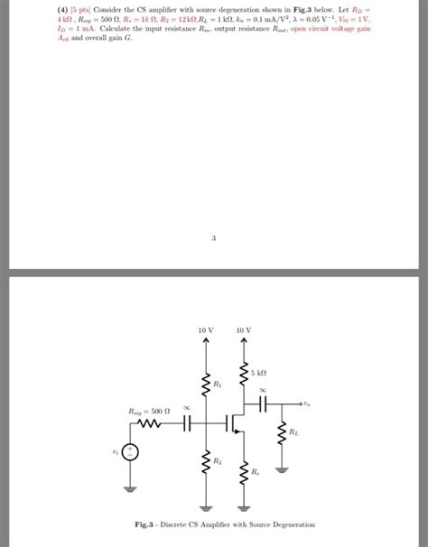 Solved 4 5 Pts Consider The Cs Amplifier With Source