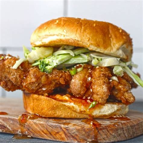 General Tsos Fried Chicken Sandwich Recipe Chicken Sandwich