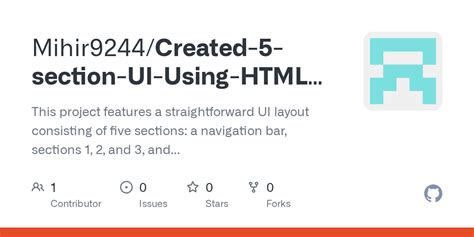 Github Mihir9244created 5 Section Ui Using Html And Css This Project Features A