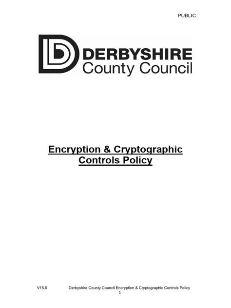 Encryption And Cryptographic Controls Policy Pdf