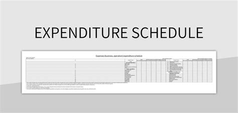 Expenditure Schedule Excel Template And Google Sheets File For Free Download Slidesdocs