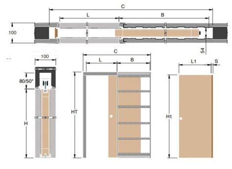 Pocket Door Technical Drawing
