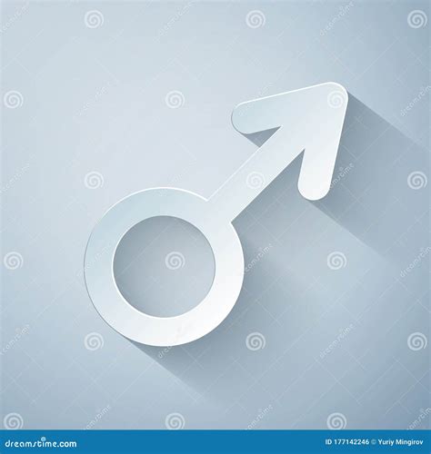 S Mbolo De Sexo Masculino Recortado Em Papel Cone Isolado Em Fundo Cinza Estilo De Arte De