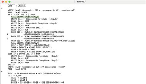 The Problem Of Converting Geographical Coordinates To Geomagnetic Coordinates In Atmloc F
