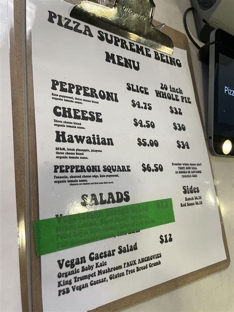 Pizza Supreme Being Menu Full Menu Update 2025