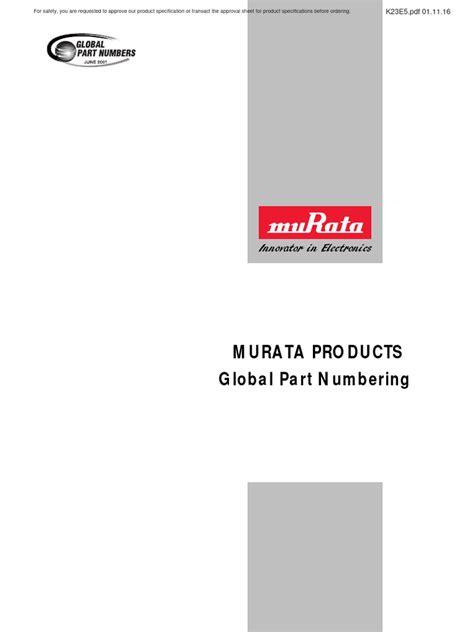 Murata Products Global Part Numbering Pdf Electronic Filter Capacitor