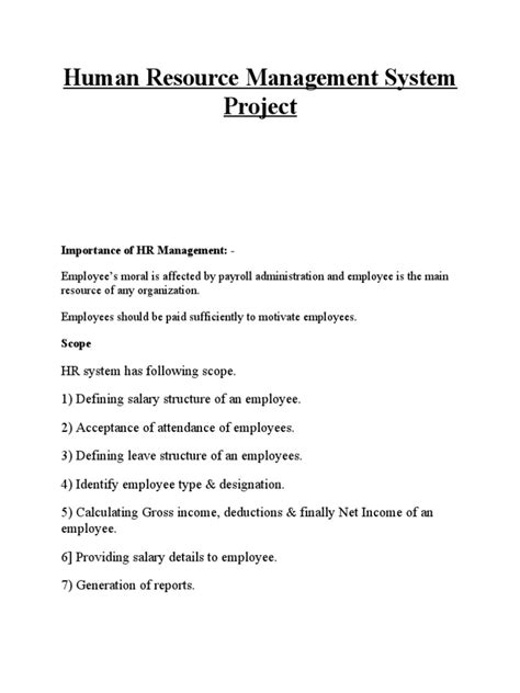 Hr Management System Project Download Free Pdf Paycheck Databases