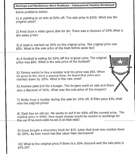 Markups And Markdowns Word Problems StudyX