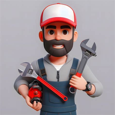 Premium Photo A Close Up Of A Cartoon Figure Holding A Wrench And A Wrench Generative Ai Premium Photo A Close Up Of A Cartoon Figure Holding A Wrench And A Wrench Generative Ai