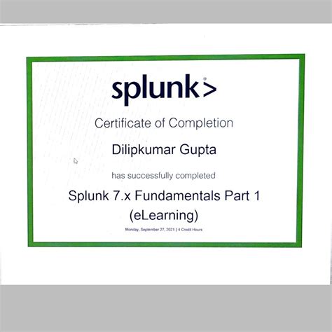 Splunk Certificate Dilip Kumar Gupta