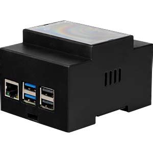 RPI CASE DIN Housing For Raspberry Pi Top Hat Rail Black Trans At Reichelt Elektronik