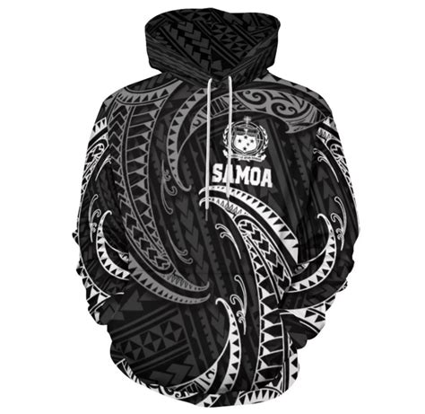 Samoan Hoodie Black Tatau Threads