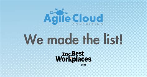 Agile Cloud Consulting Ranks Among Highest Scoring Businesses On Inc S Annual List Of Best