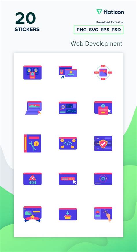 Pack Of Free Web Development Stickers To Download In Svg Png